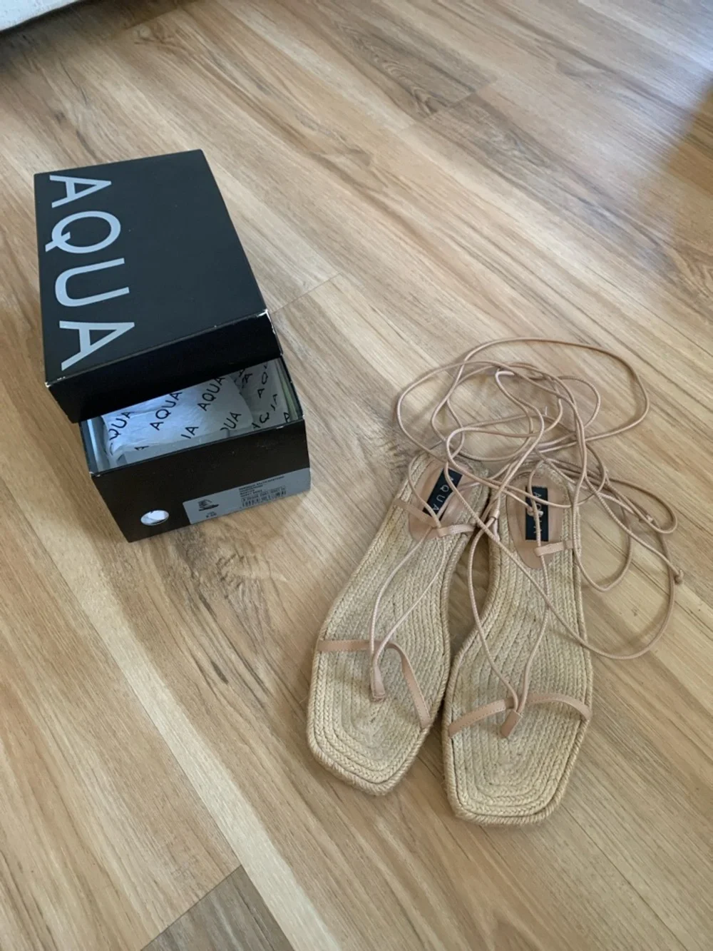 Aqua | Shoes | Aqua Natural Laceup Espadrille Sandals | Poshmark